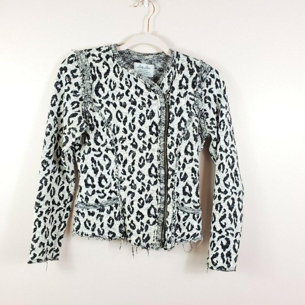 Lucky Brand Snow Leopard Animal Print Jacket S - Gem